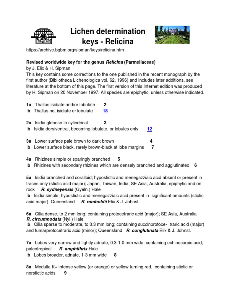 Lichen Determination Keys | PDF | Fungus | Eukaryotes