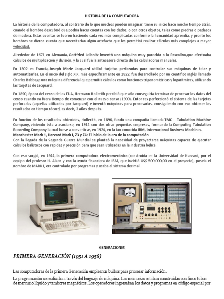 Historia computadoras | PDF | Circuito integrado | Microprocesador