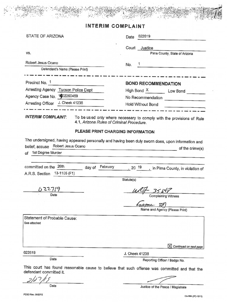 Interim Complaint - Robert Jesus Ocano | PDF
