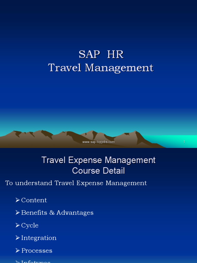 SAP TRAVEL Expense Management Presentation | PDF | Payroll | Human ...