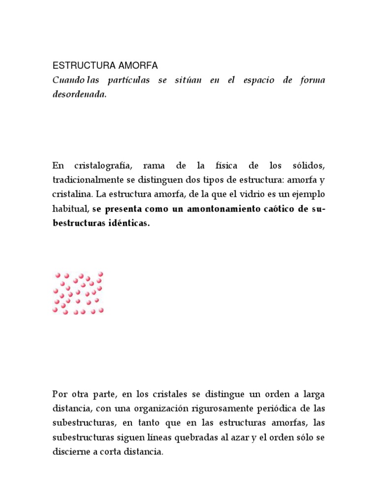 Estructura Amorfa | PDF | Sólido amorfo | Cristal