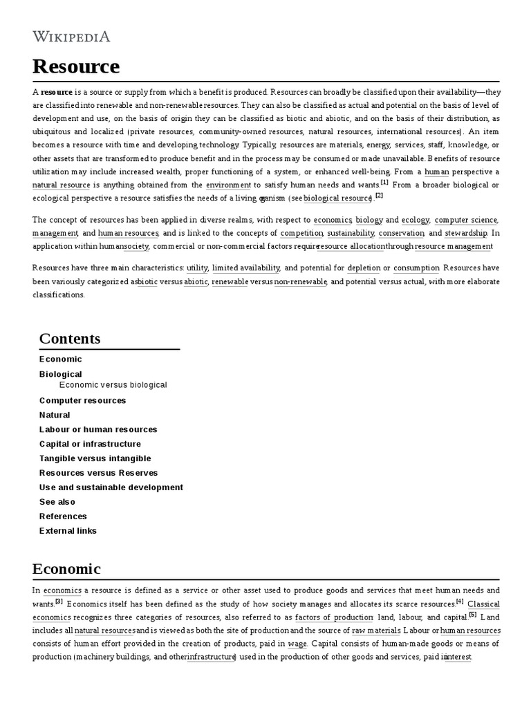 Resource | PDF | Resource | Environmental Science