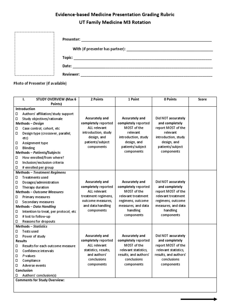 Scoring Rubric With Picture | PDF | Therapy | Statistics