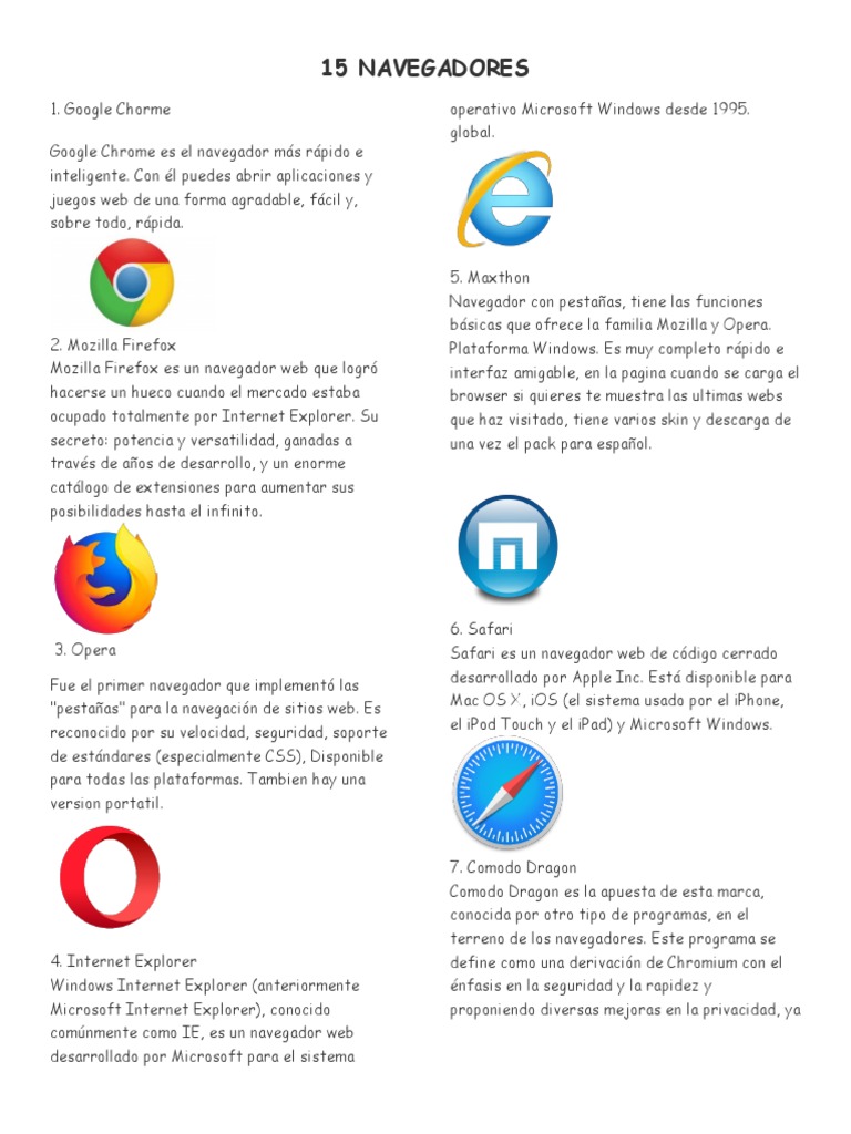 15 Navegadores | PDF | explorador de Internet | Safari (navegador web)
