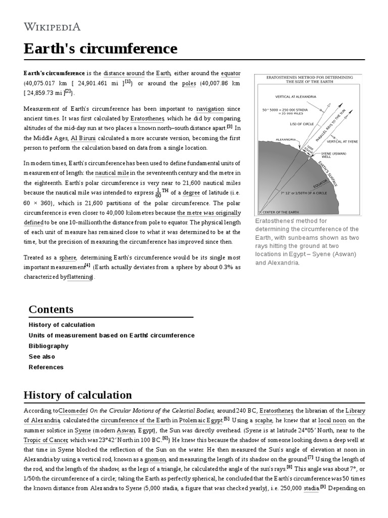 Earth's Circumference | PDF | Geomatics | Geography