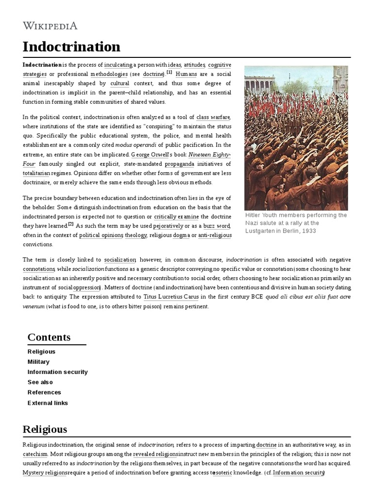 Indoctrination | PDF | Religion And Belief