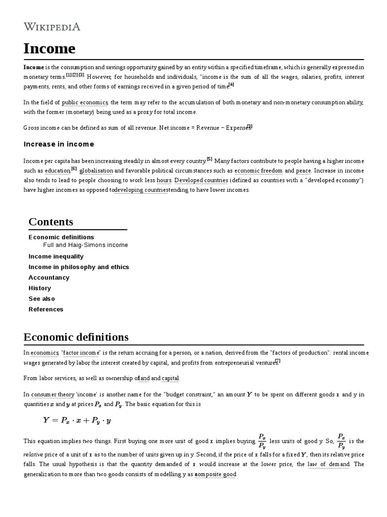 Income | PDF | Income | Economics