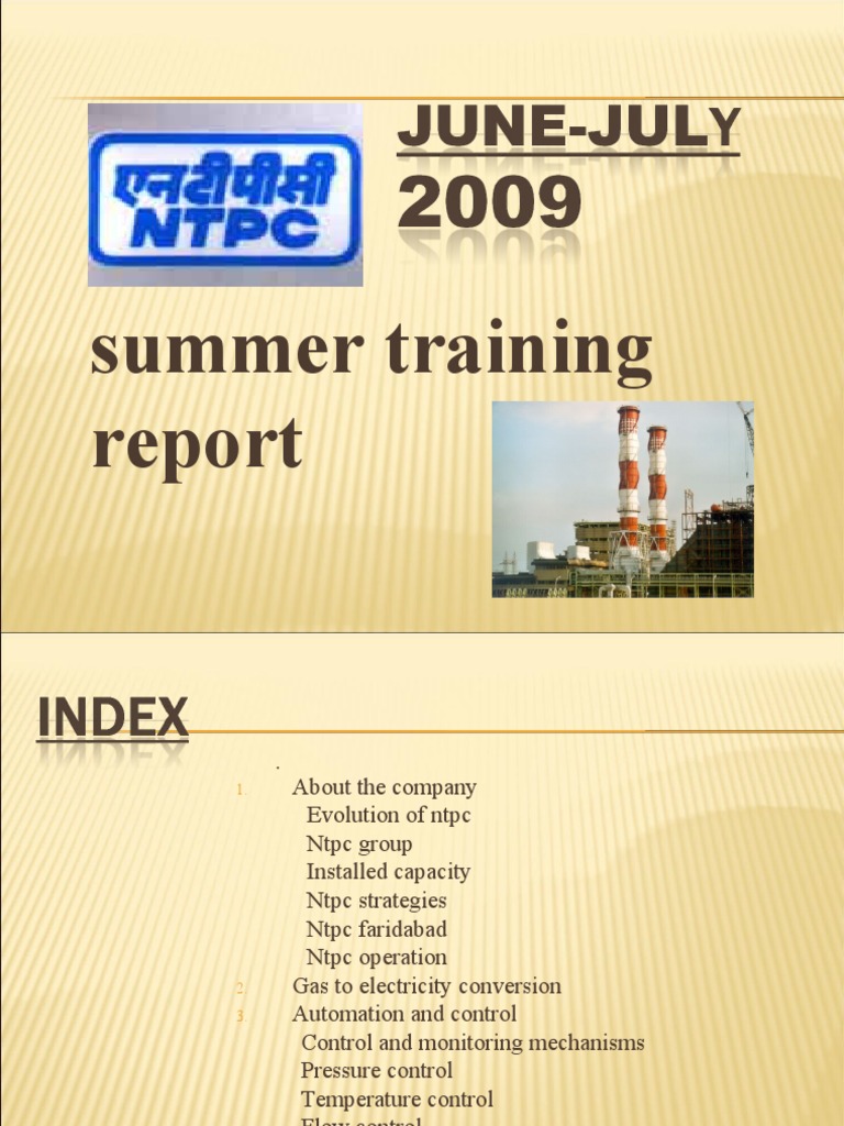 NTPC summer training report | PDF | Thermocouple | Natural Environment
