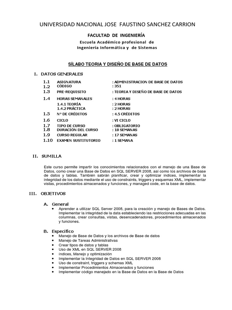 Administracion de Base de Datos | PDF | SQL | Bases de datos