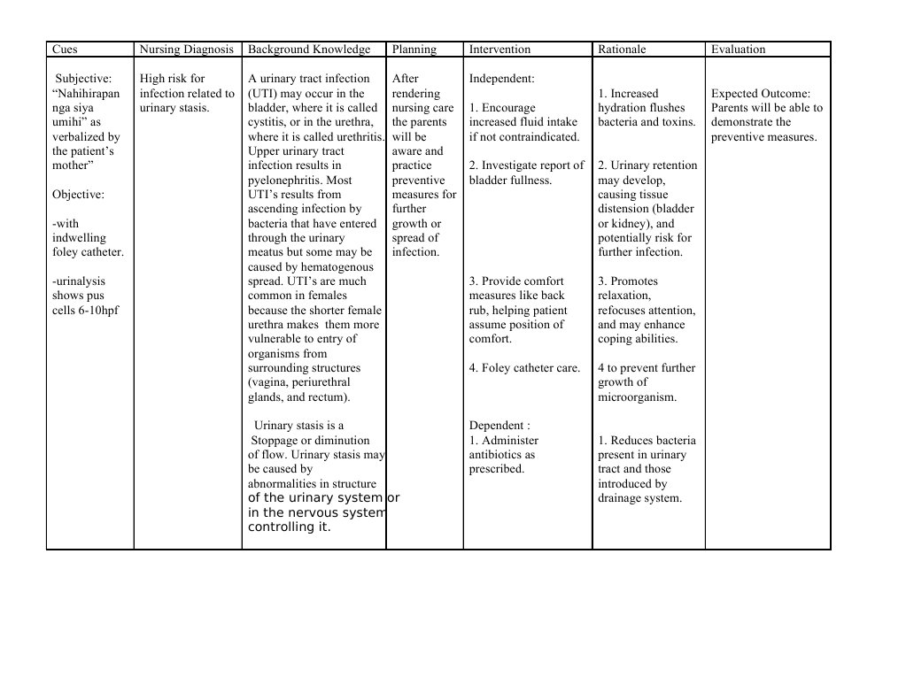 ncp uti (1) | Urinary Tract Infection | Urinary System
