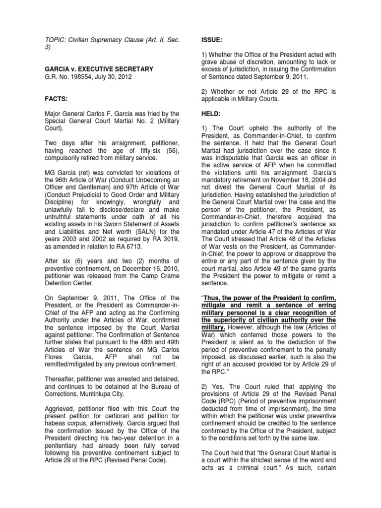 Military Court Jurisdiction Ruling | PDF | Judge Advocate General's ...