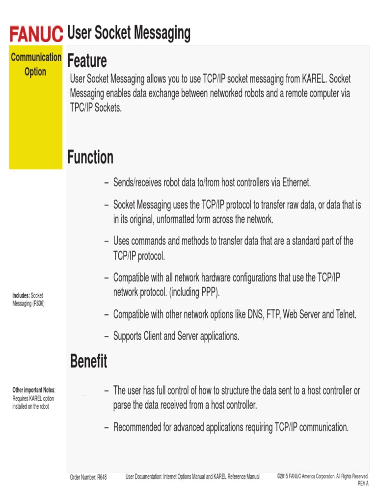 Fanuc User Socket Messaging | PDF