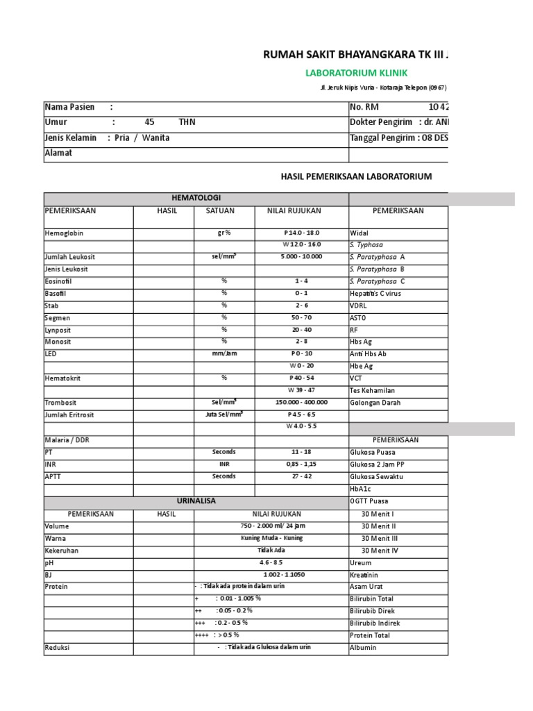 Blangko Lab Baru 2019 | PDF