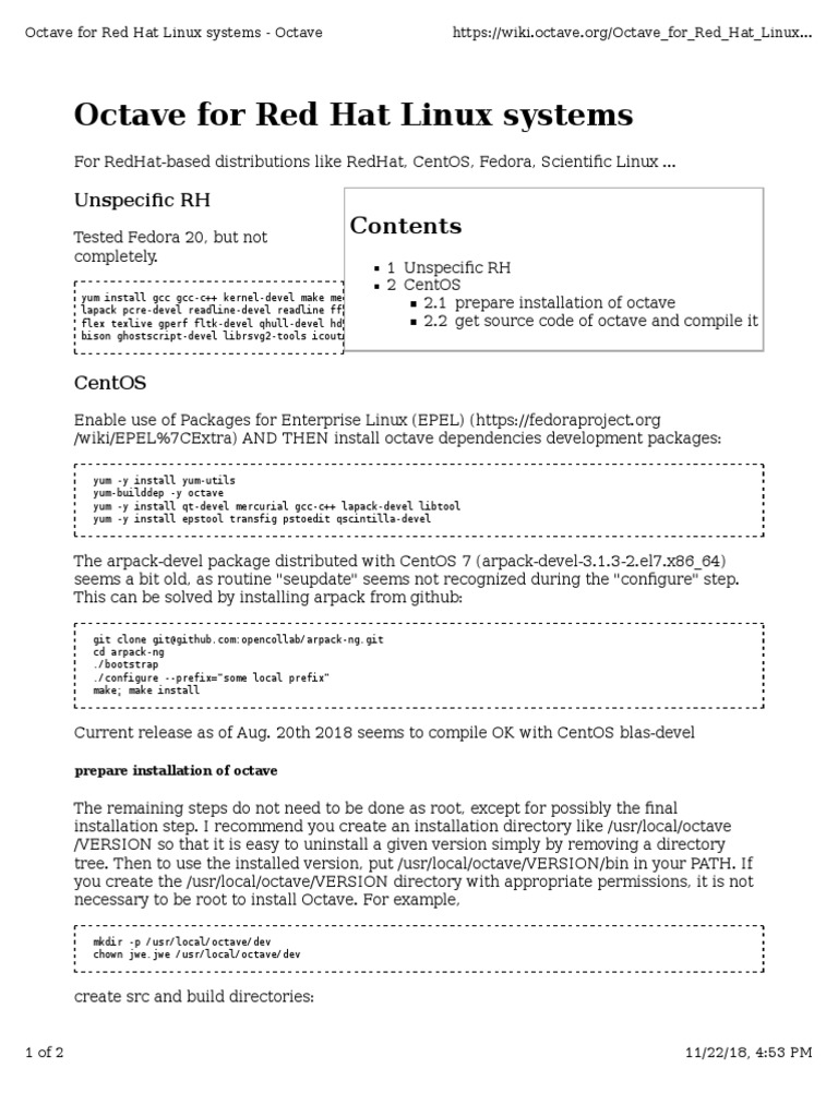 Octave For Red Hat Linux Systems: Unspecific RH | PDF | Fedora ...