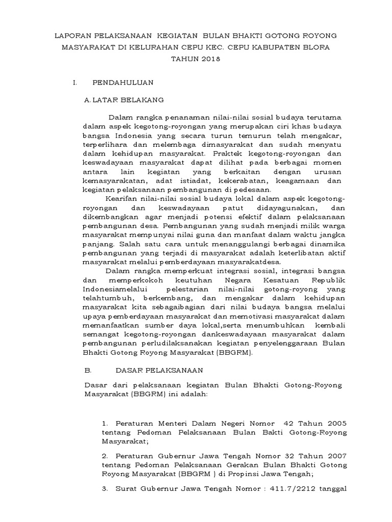Laporan BBGRM 2018 | PDF