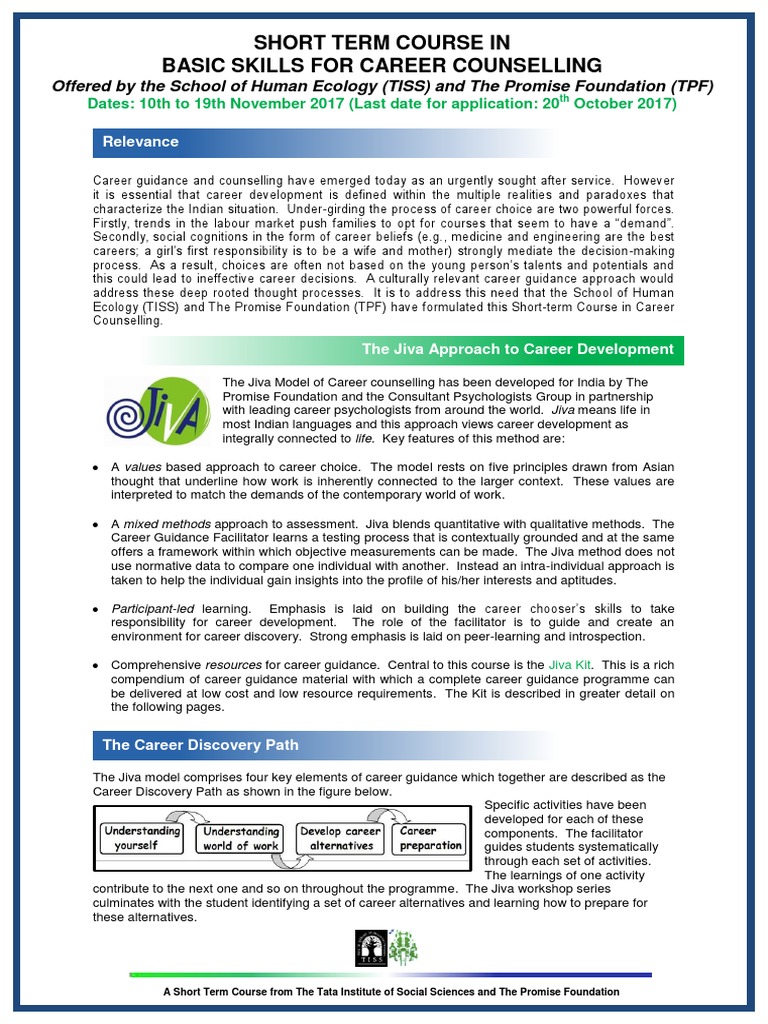 Short Term Certificate Basic Skills Career Counselling | PDF ...