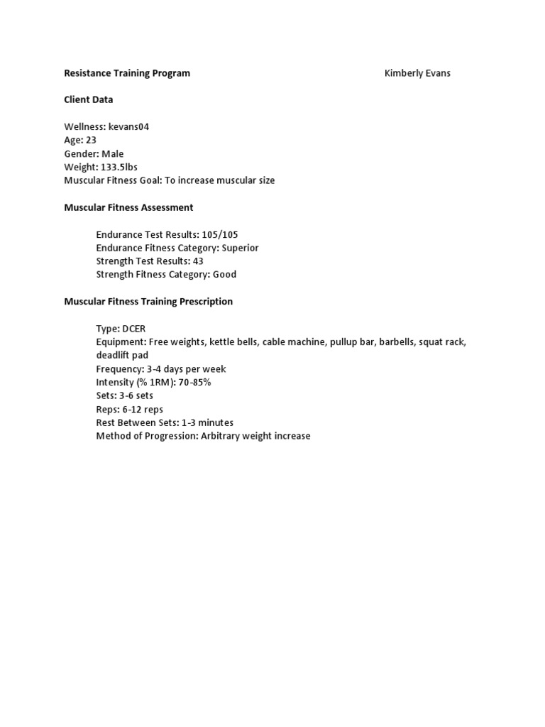 Resistance Training Plan for Muscle Growth | PDF | Joints | Limbs (Anatomy)