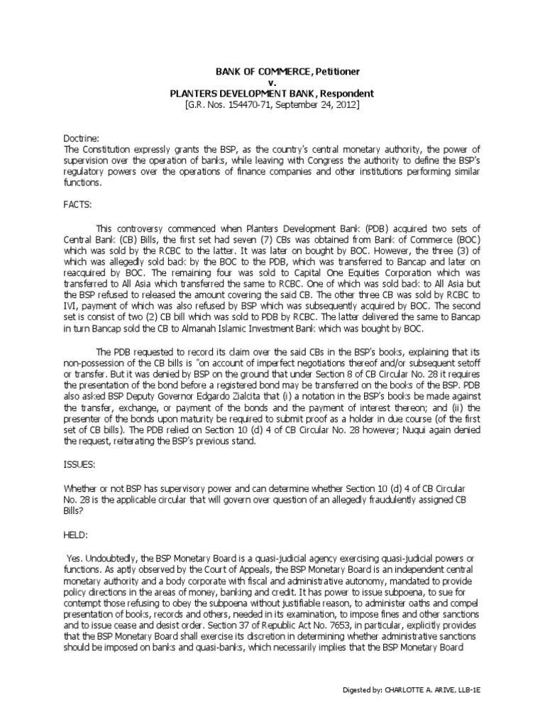 Boc VS PDB | PDF | Banks | Money