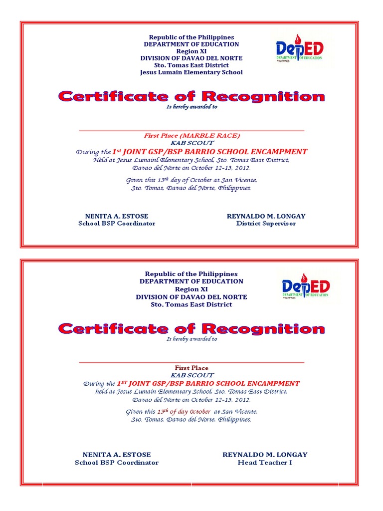 Certificates BSP GSP | PDF | Philippines