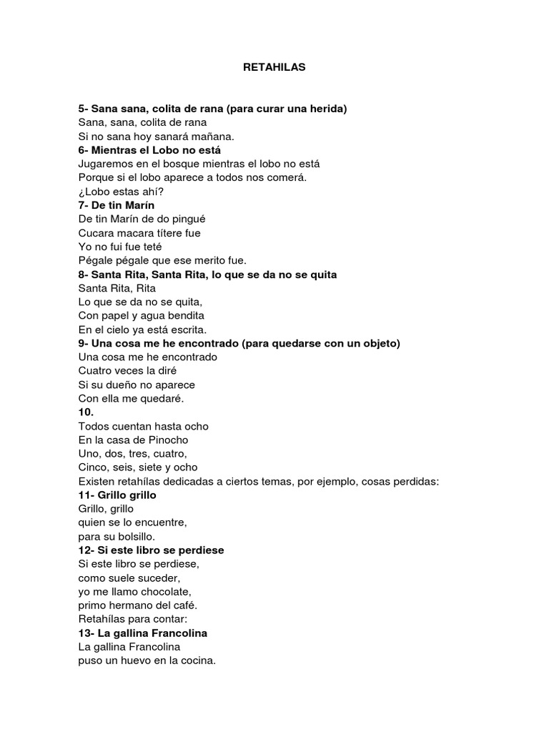 RETAHILAS | PDF