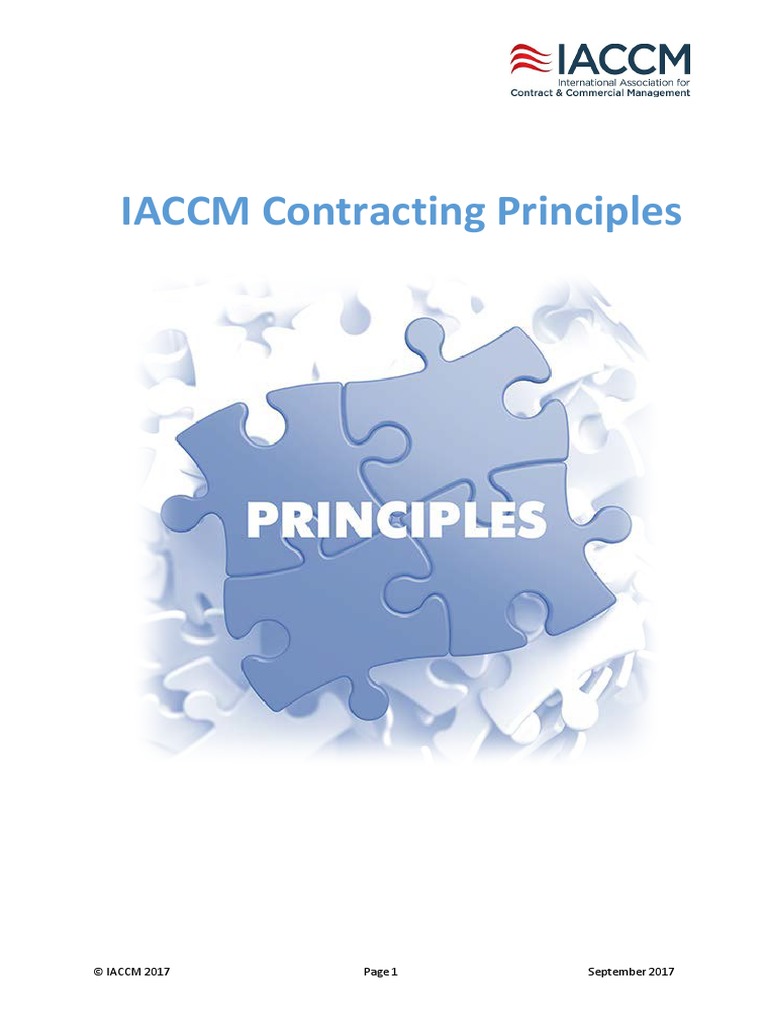 IACCM Contracting Principles | PDF | Indemnity | Service Level Agreement