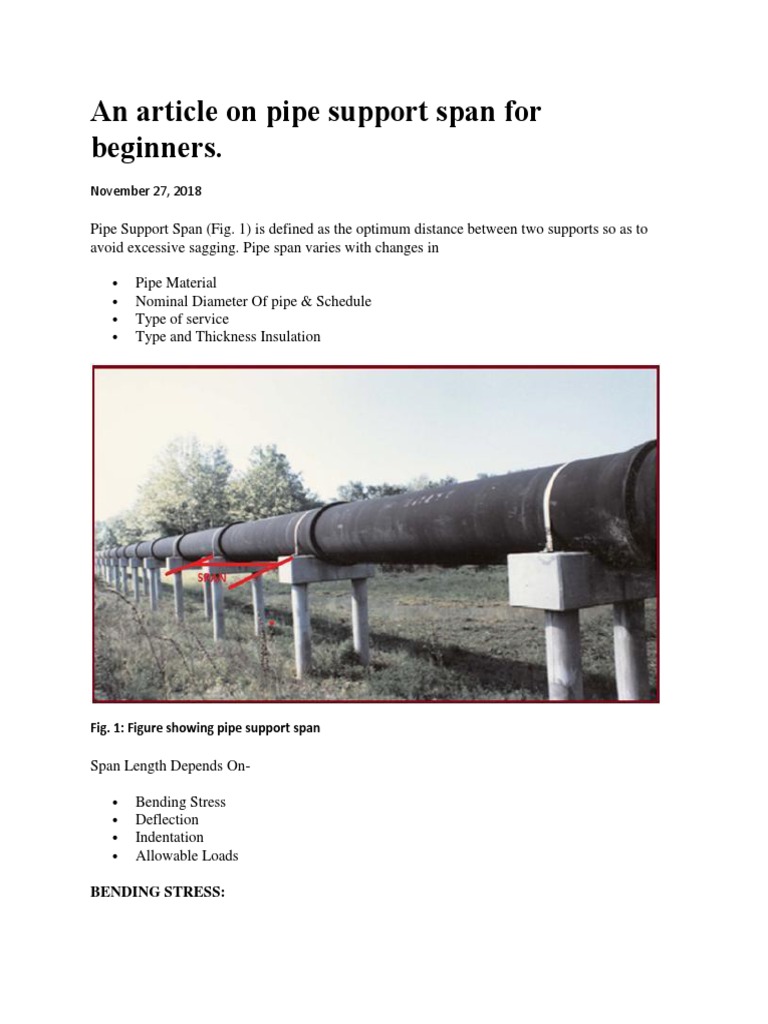 An Article On Pipe Support Span For Beginners | PDF | Pipe (Fluid ...