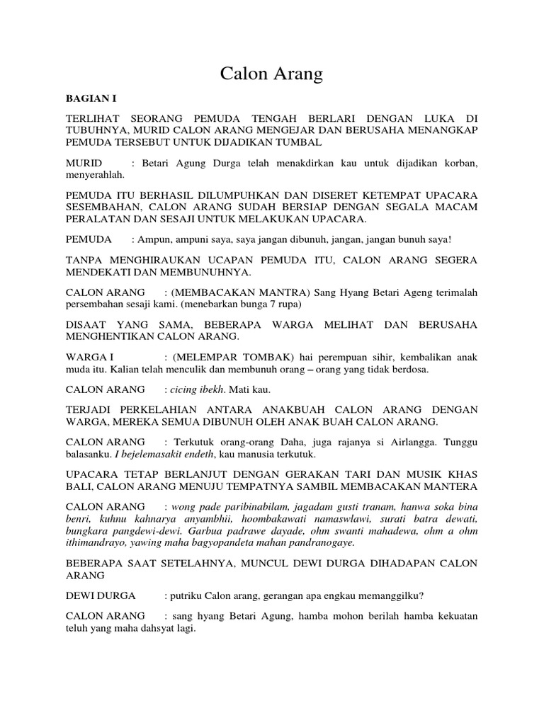 Calon Arang 1 | PDF