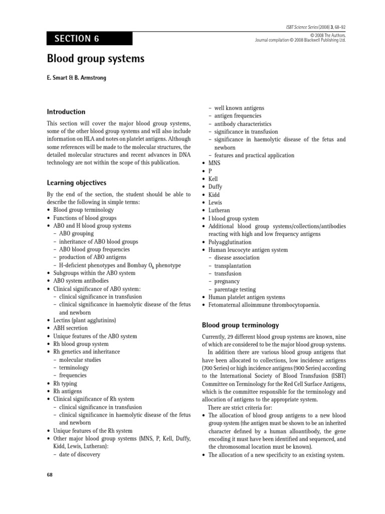 Blood Group Systems ISBT | PDF | Blood Type | Antibody