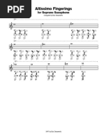 Alto Sax Altissimo Chart With Split Tones | PDF