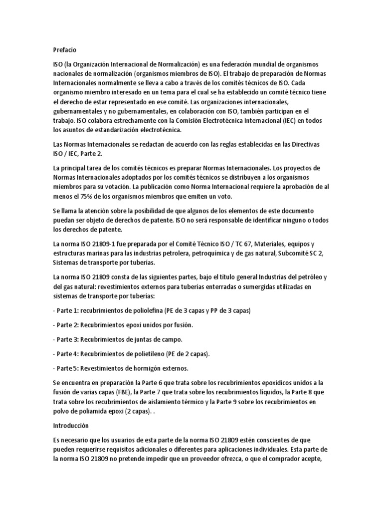 Norma ISO 21809 | PDF | Organización internacional para la ...