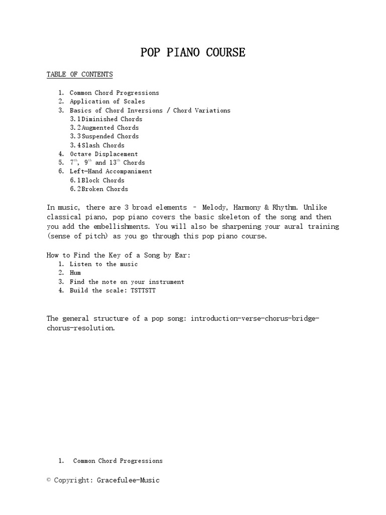 Piano Guide For Students | PDF | Chord (Music) | Minor Scale