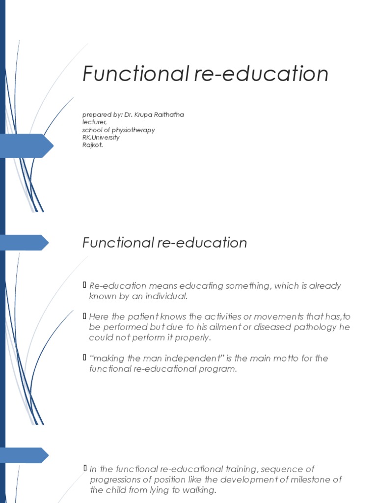 Functional Re-Education in Physiotherapy | PDF | Elbow | Medical ...