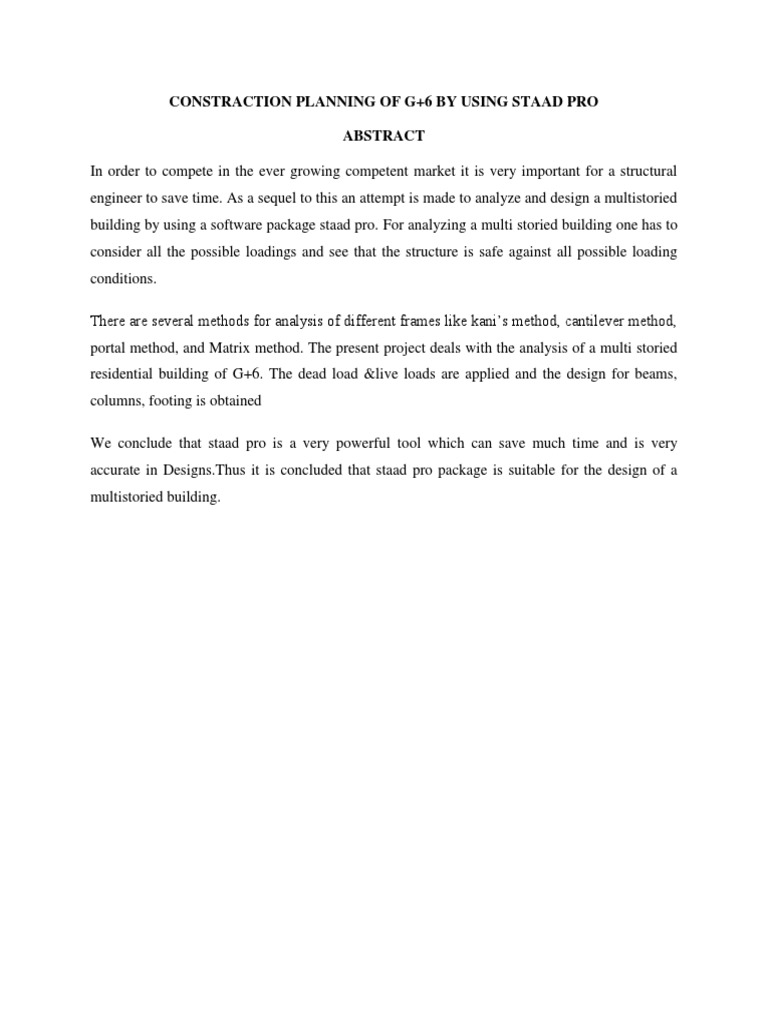 Constraction Planning of G+6 by Using Staad Pro | PDF | Applied And ...