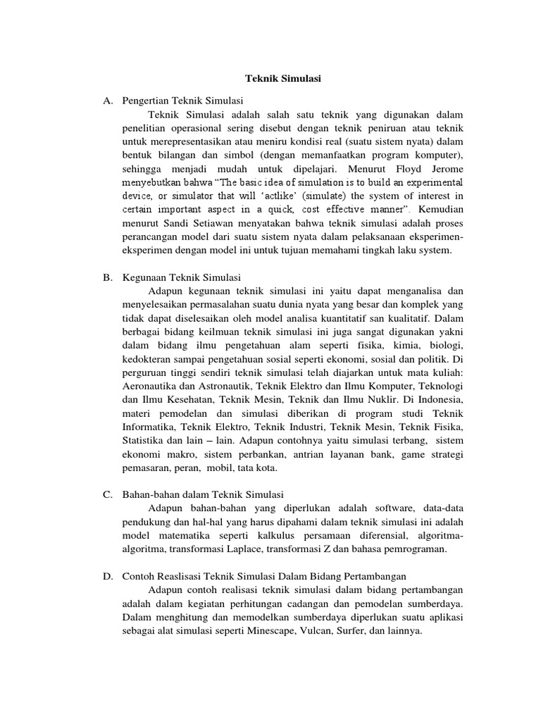 Teknik Simulasi | PDF