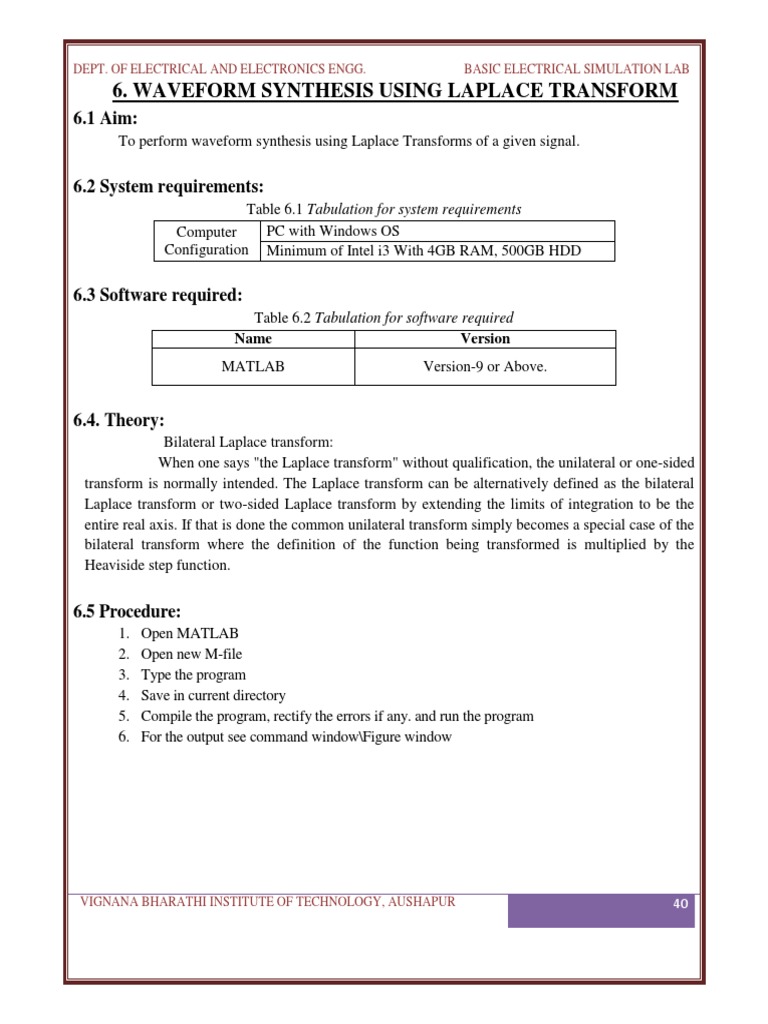 Waveform Synthesis Using Laplace Transform | PDF | Laplace Transform | Functions And Mappings