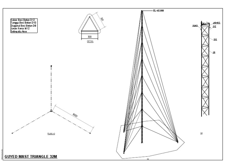 3d Guyed Mast 32m - Rev-1 | PDF