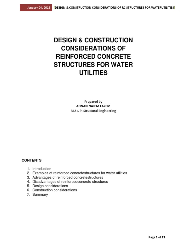 Design & Construction Considerations of Reinforced Concrete Structures ...