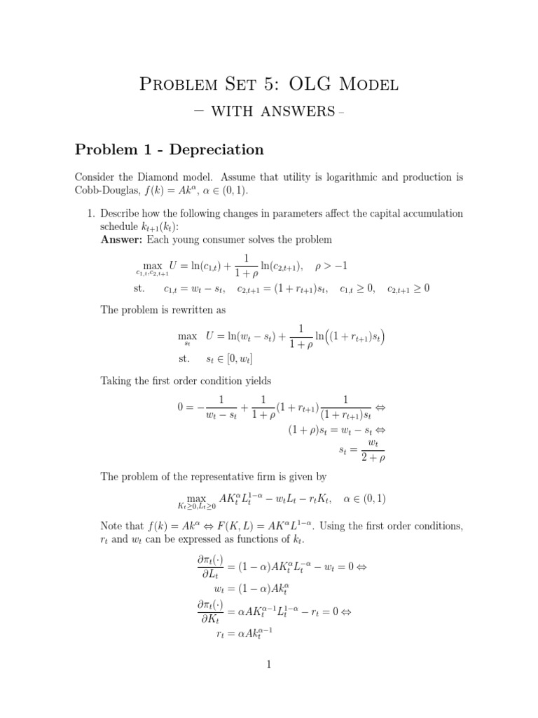 Problem Set 5 Solution | PDF | Labour Economics | Economic Growth
