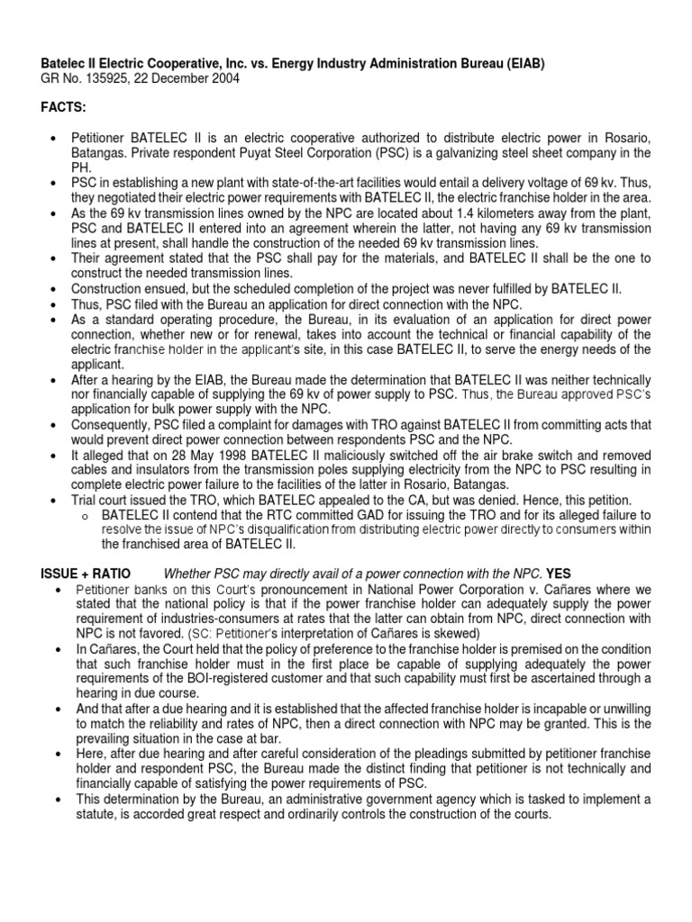 08 Batelec II Electric Cooperative, Inc. vs. Energy Industry ...