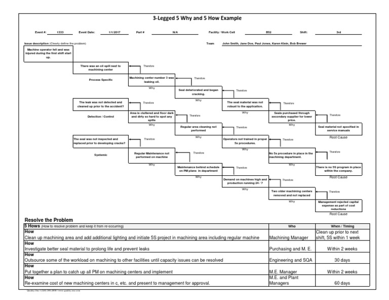 5 Why and 5 How Example PDF | PDF | Nature | Business