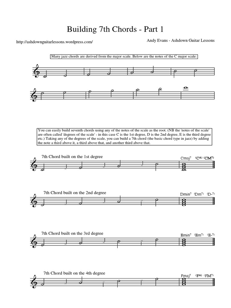 Building 7th Chords Pt1 | PDF | Chord (Music) | Pitch (Music)