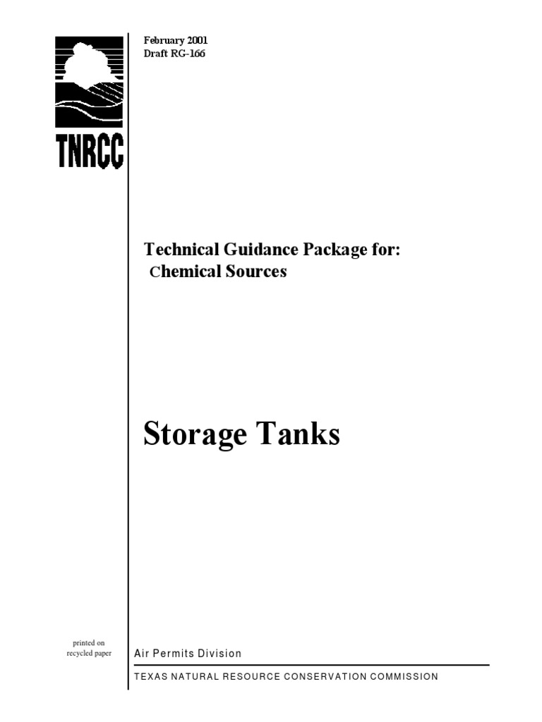 Storage Tanks: Technical Guidance Package For: Hemical Sources | PDF ...