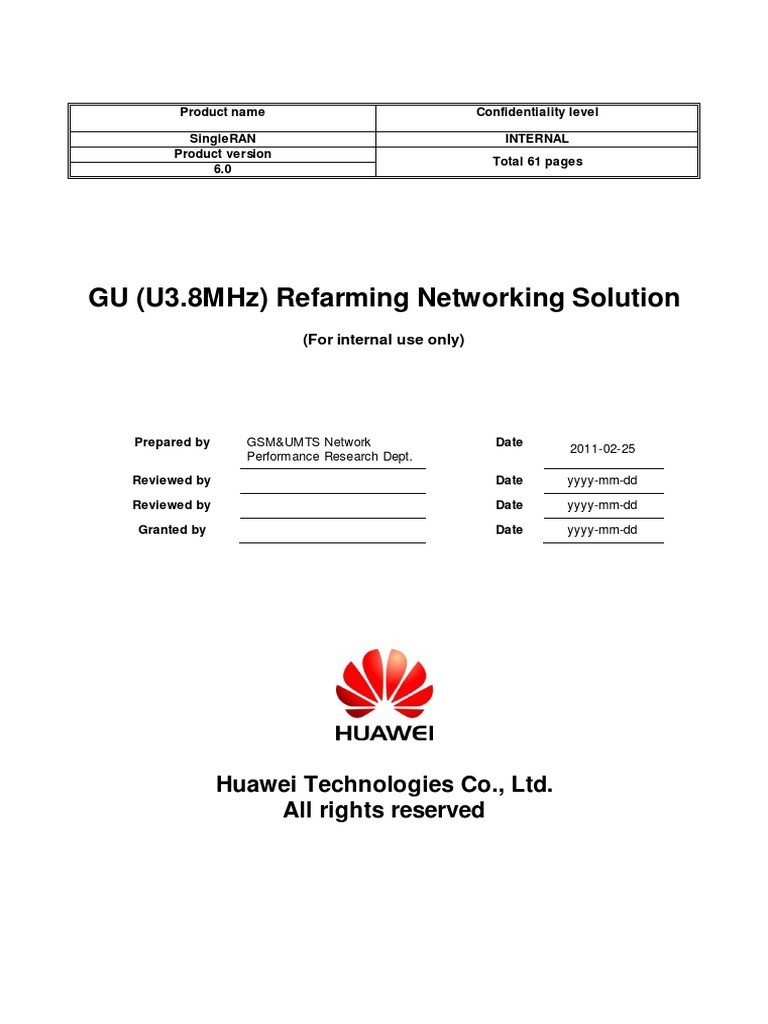 Refarming Networking Solution PDF | PDF | Gsm | High Speed Packet Access