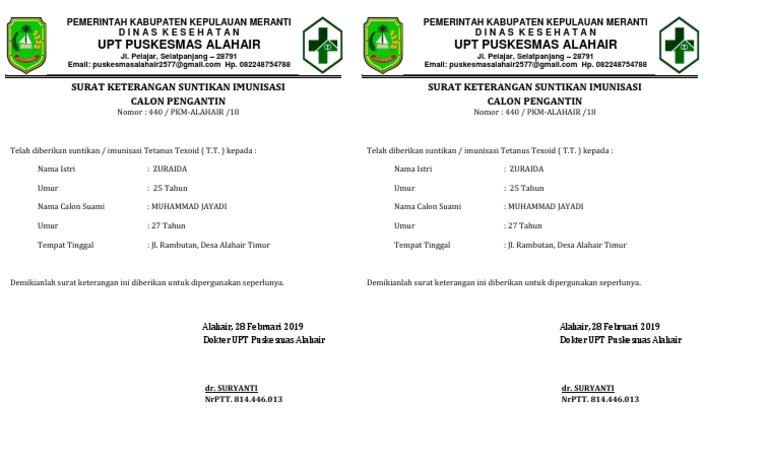 Surat Keterangan TT Baru | PDF