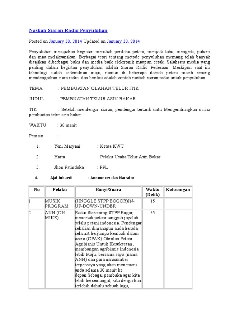 Naskah Radio | PDF