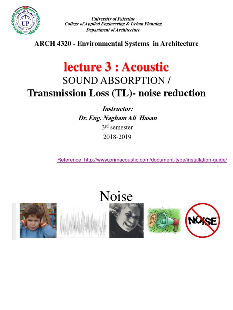 Lecture 3: Acoustic: Sound Absorption | PDF | Building Engineering | Sound