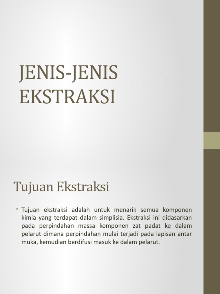 Jenis-Jenis Ekstraksi | PDF