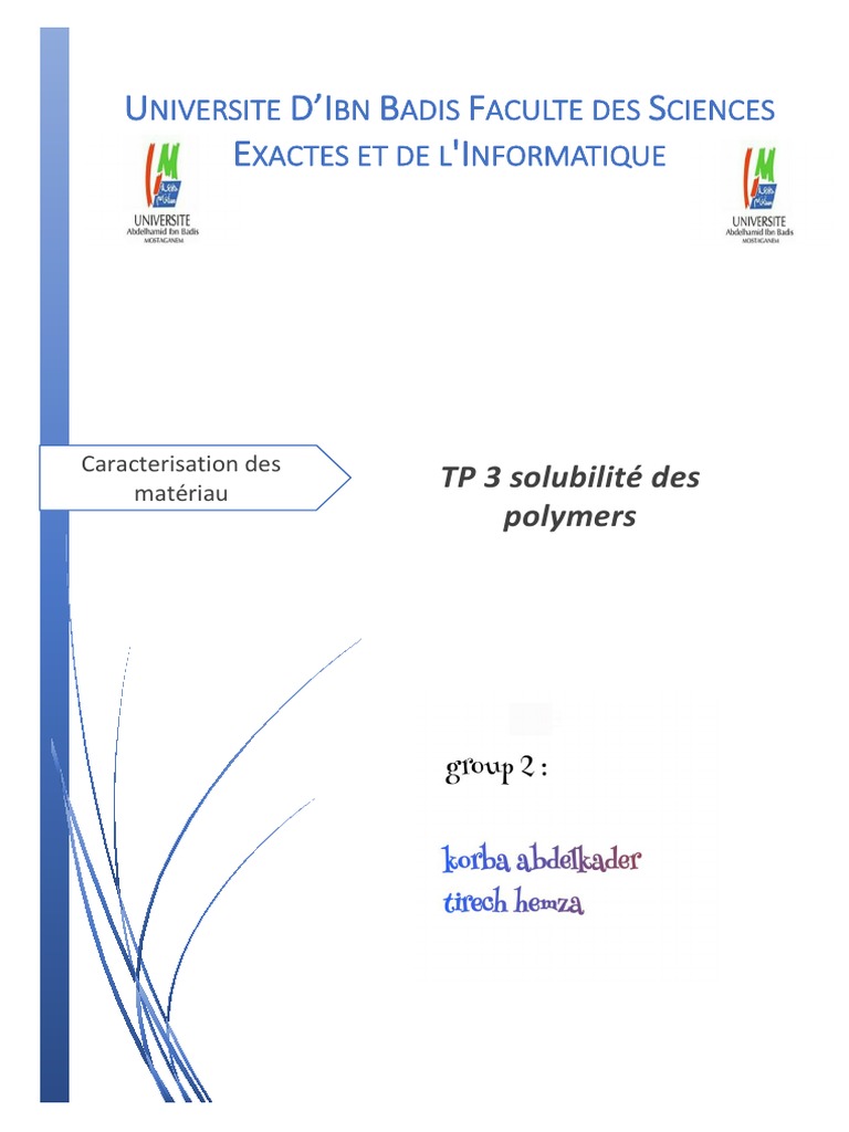 Solubilité Des Polymers | PDF | Solvant | Solubilité