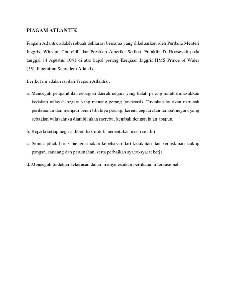 Piagam Atlantik | PDF