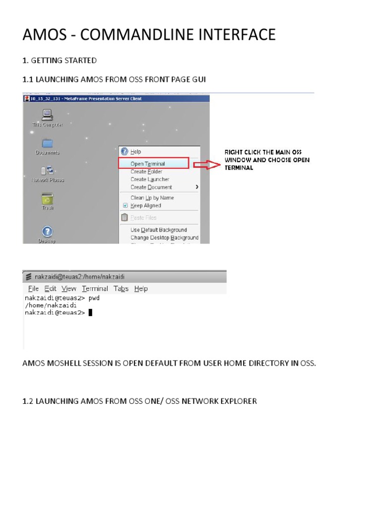 Amos - Commandline Interface: 1. Getting Started 1.1 Launching Amos ...